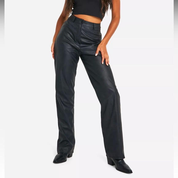 Boohoo | Pants & Jumpsuits | Wide Leg Faux Leather Pants | Poshmark